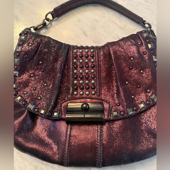 Bags | Coach Metallic Bag With Studded Detail | Poshmark